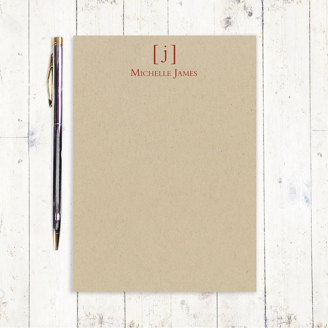 personalized notePAD SIMPLY CLASSIC MONOGRAM kraft notepad
