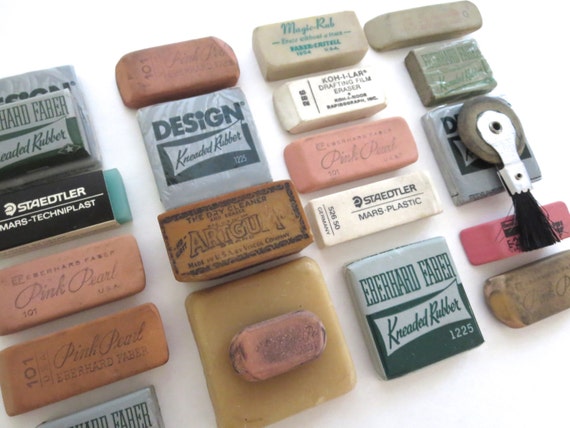 22 vintage erasers old erasers pink pearl eraser faber