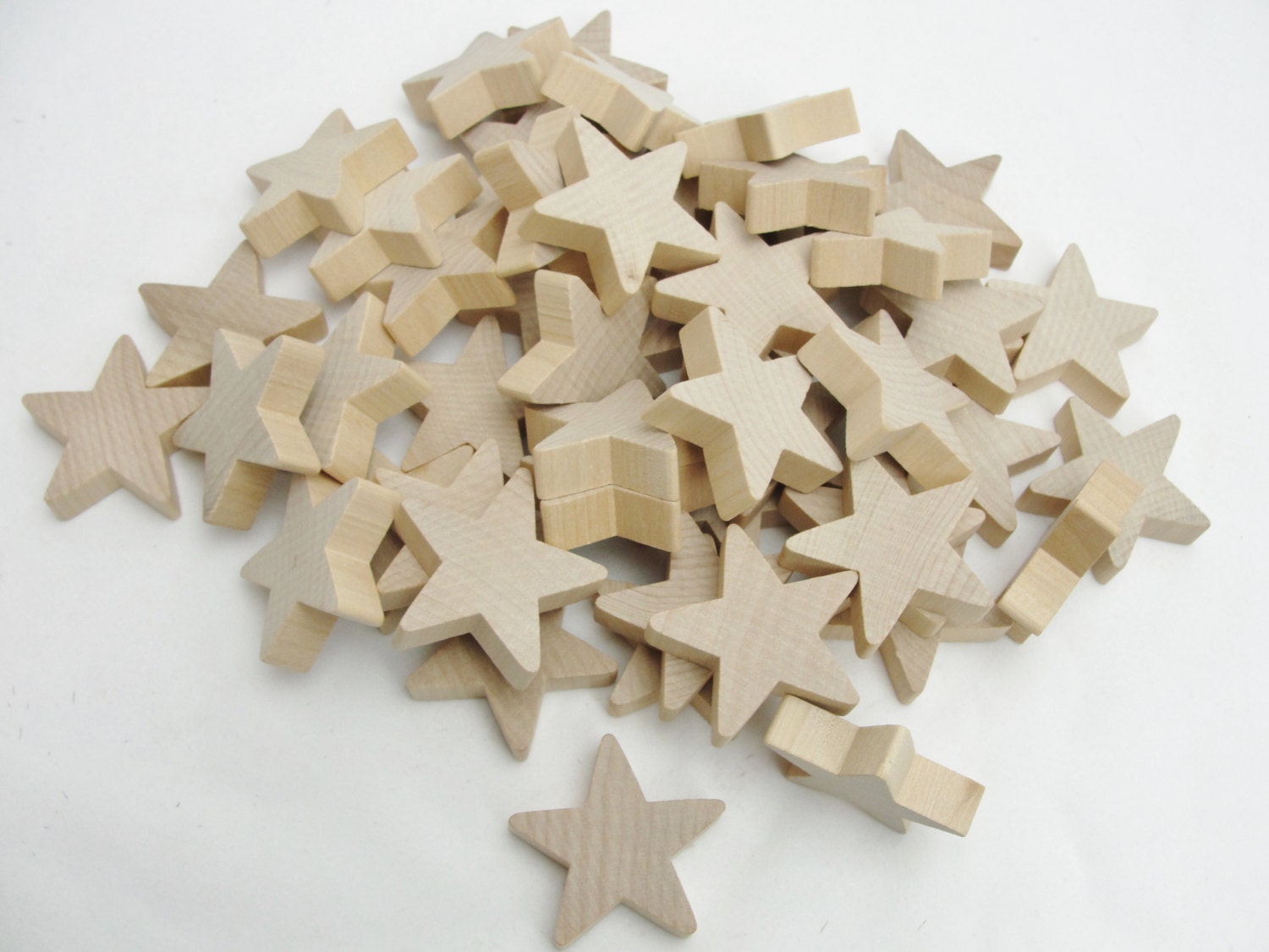 50 Traditional 2 inch star wood 1/2 thick chunky