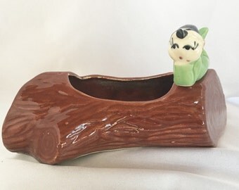 Ceramic log planter | Etsy