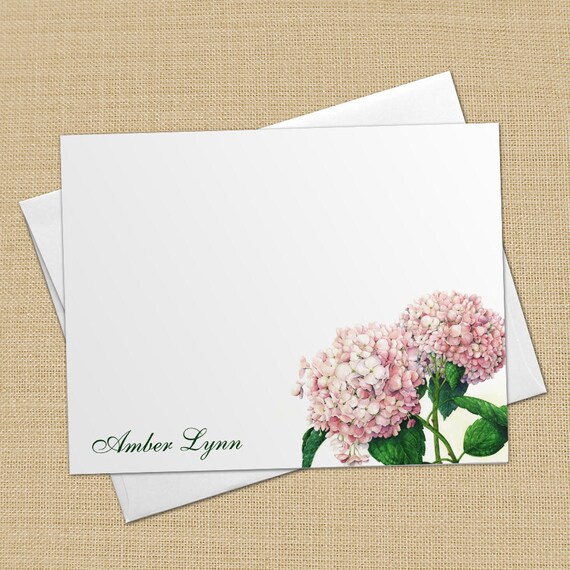 Hydrangeas Set of 8 CUSTOM Personalized Flat by PoshGirlBoutique