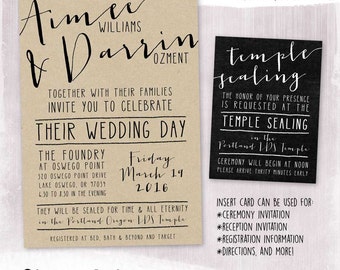 Lds wedding invite | Etsy