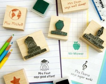 Unique custom teacher stamp related items | Etsy