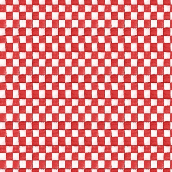 Red Check Fabric 50's Diner Fabric 1 Yard At The by SewcialStudio