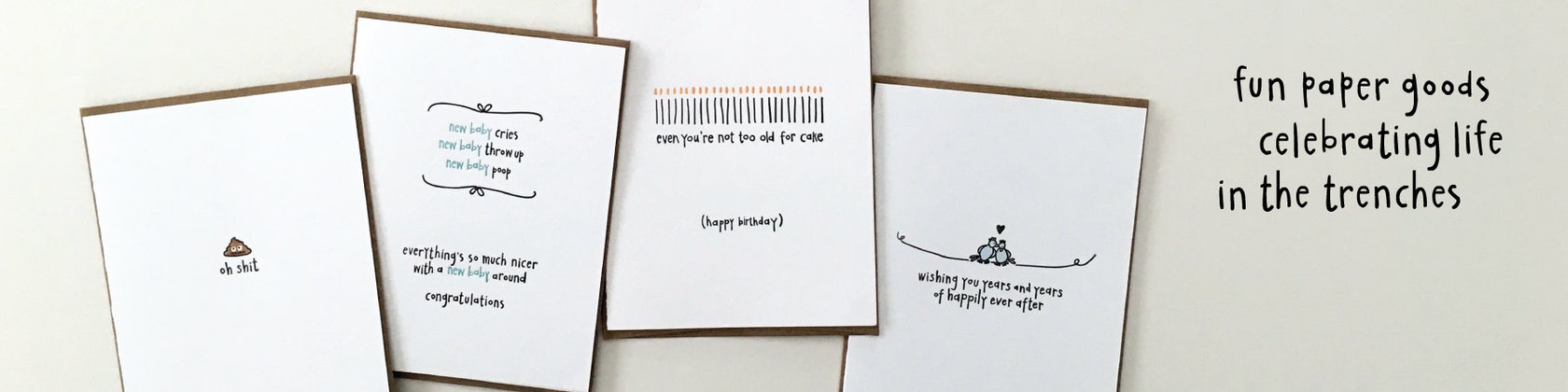 Funny Hand Lettered Greeting Cards for Real Life by carolyndraws