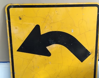Curved arrow sign | Etsy