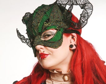 Unique horned mask related items | Etsy