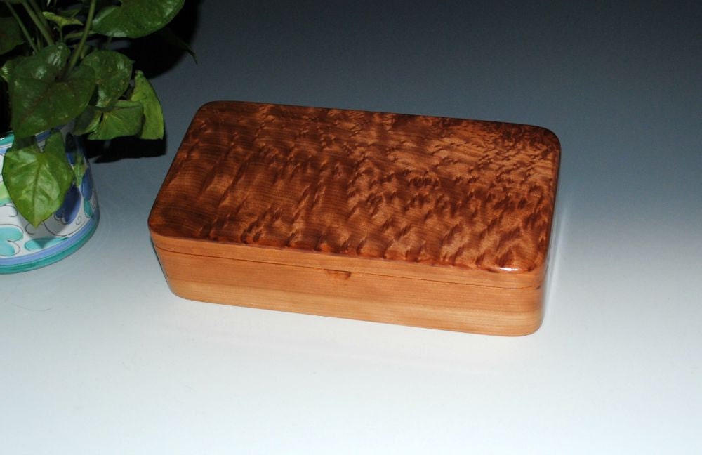 Handmade Wooden Box With a Tray – Redwood Burl on Cherry by BurlWoodBox ...