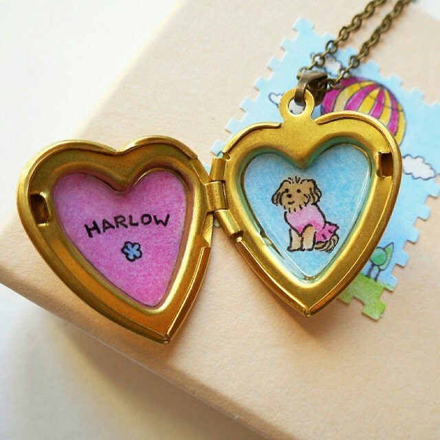 Custom Pet Lockets Crochet Jewelry by biribis on Etsy