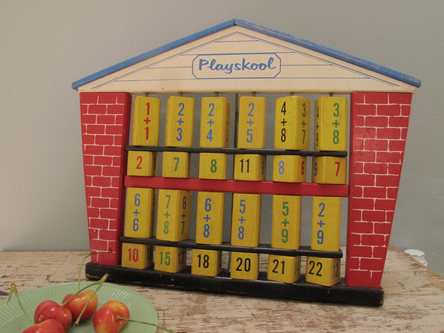 Vintage Wooden Playskool Math Game 1960s Children's