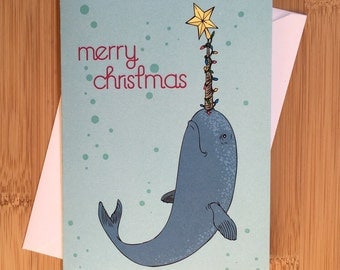 Narwhal card | Etsy