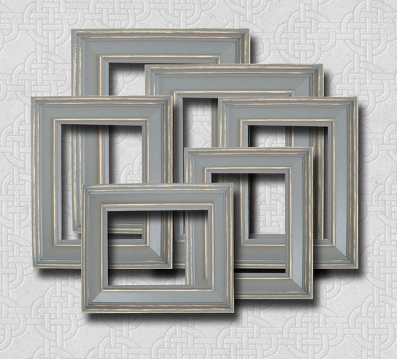 Items similar to Picture Frame Set Picture Frame Gray Grey Wall Art ...