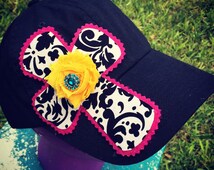 Unique bling cross hat related items | Etsy