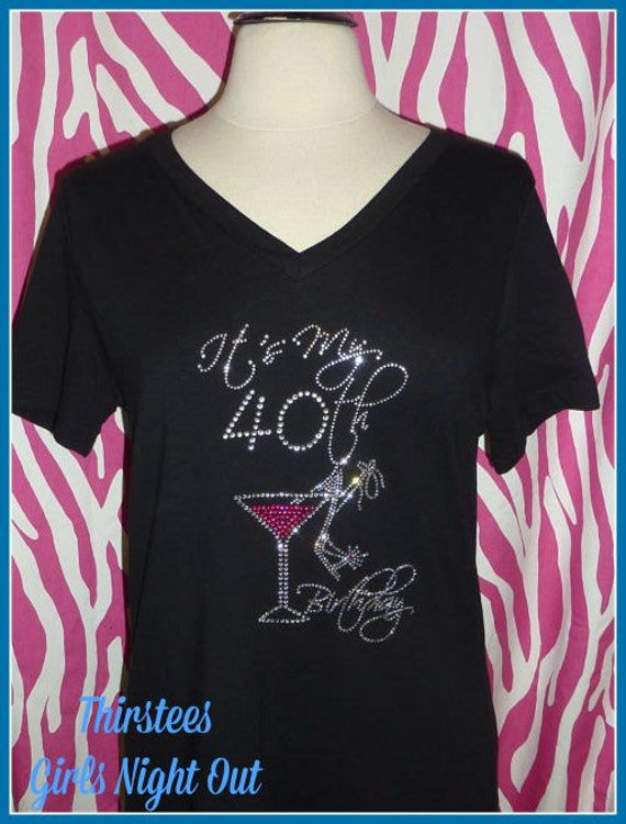 40th Birthdaytshirt Rhinestone Birthday By Confettitboutique