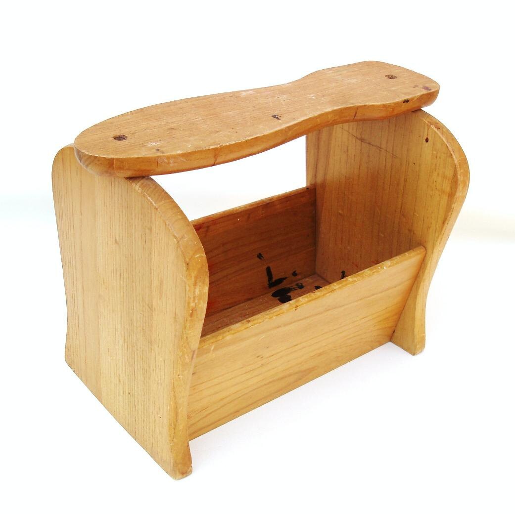 Vintage Shoe Shine Box Wood Caddy Wooden Shoe Box Grooming Accessory ...