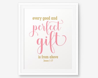 Items similar to Biblical Wall Art, Every Good and Perfect Gift is From ...