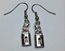 Unique lock and key earring related items | Etsy