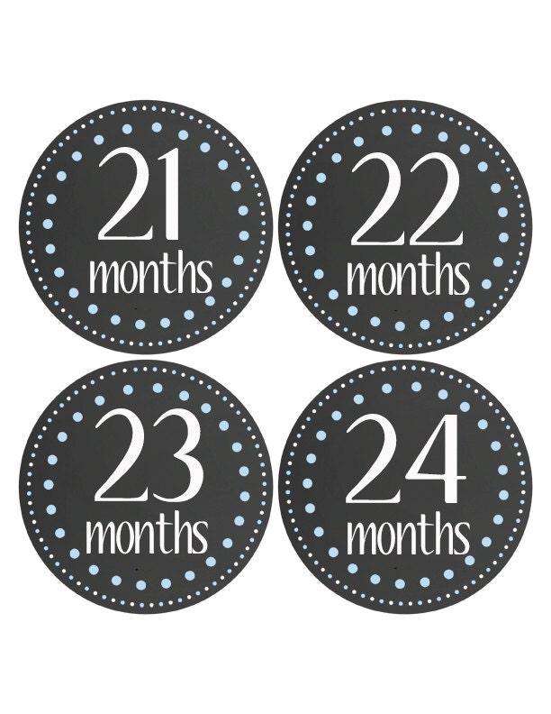 Chalkboard Toddler Stickers 13-24 Months Boy Monthly