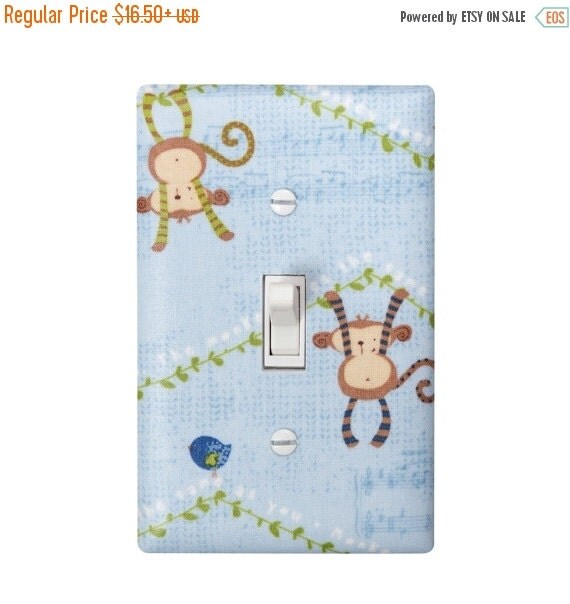 Monkey Light Switch Plate Cover / Jungle Theme by SSKDesigns