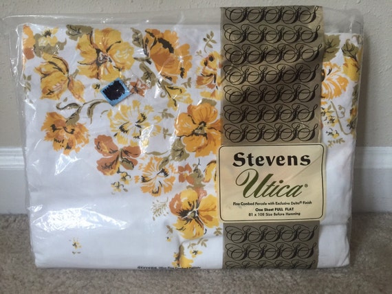 Items similar to Vintage Sheet by Stevens Utica . New Old Stock Full ...