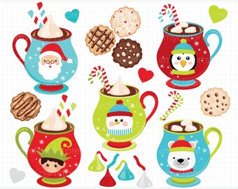 Hot cocoa clipart | Etsy