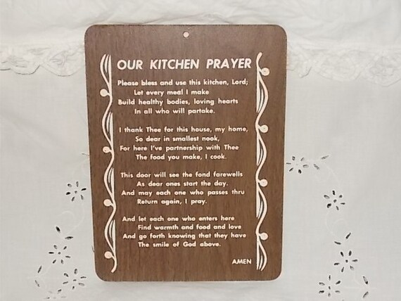 Our Kitchen Prayer Wood Wall Hanging Kitchen Decor Country