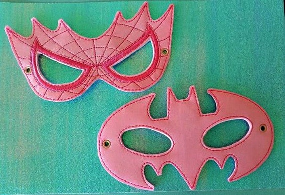 Child's Mask Batman Spiderman Pink Vinyl Bat Girl