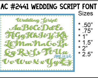 1022 Sunday Script Embroidery Font in bx dst jef and pes