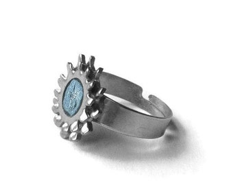 Adjustable Ring Medieval Jewelry Womens Teal by LoralynDesigns