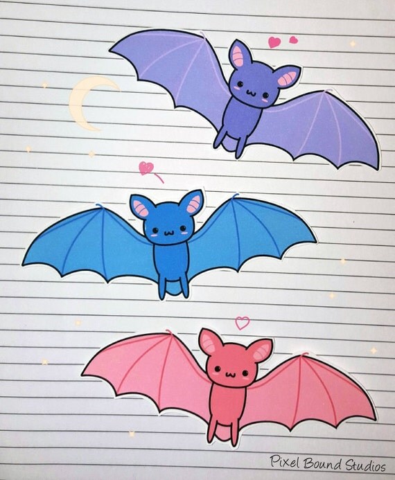 Chibi Bat Stickers and Magnets