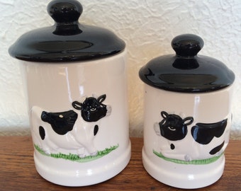 Cow canisters | Etsy