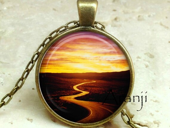 Sunset pendant sunset necklace sunset jewelry sunrise