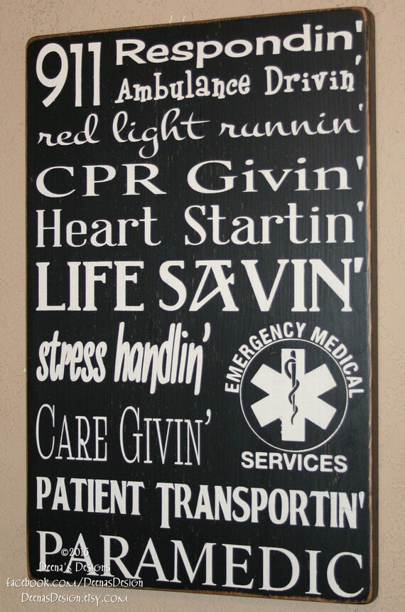 Paramedic Sign Paramedic Wall Art EMS Sign by DeenasDesign on Etsy