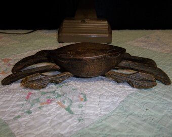 Carved wood crab | Etsy