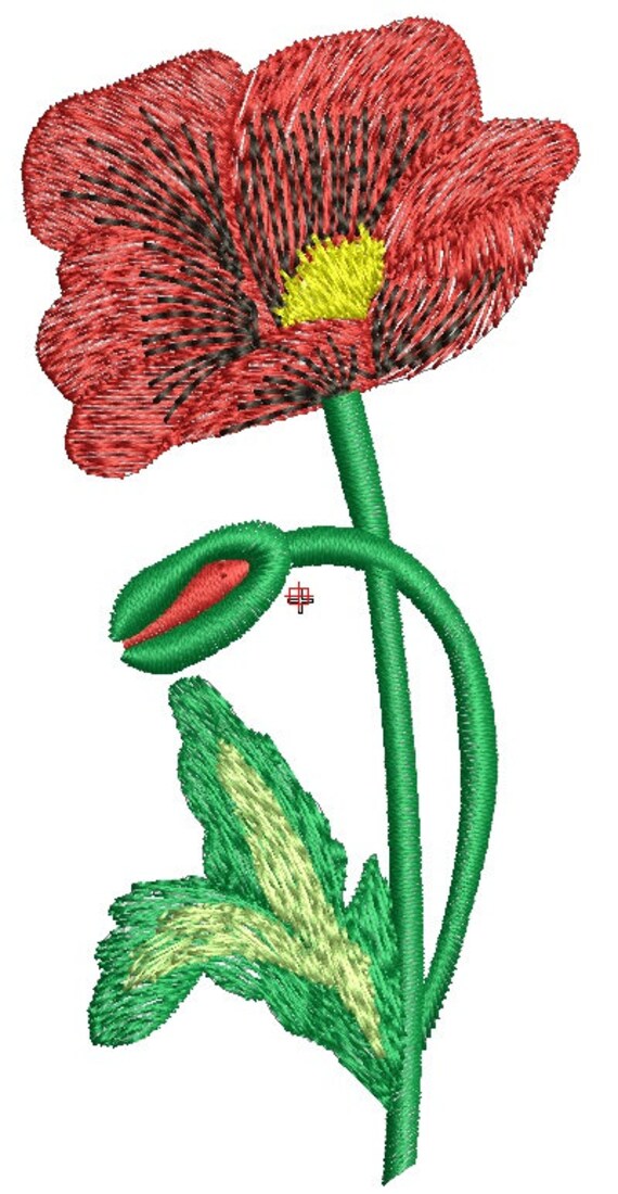 poppy Machine Embroidery design