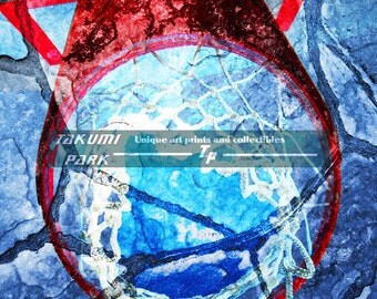 Unique Basketball Art Print Basketball Decor Sports by TakumiPark