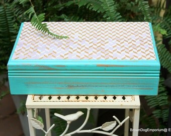 White distressed box | Etsy