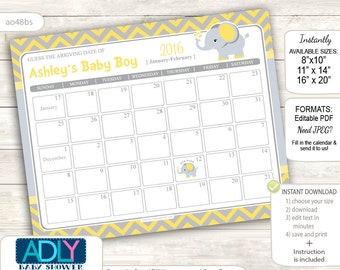 Elephant calendar | Etsy