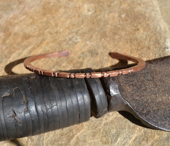 Men's copper bracelet men's rustic bracelet hammered