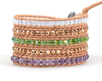 Wrap Bracelets Silver Charm Bracelets Leather by TalulahLee