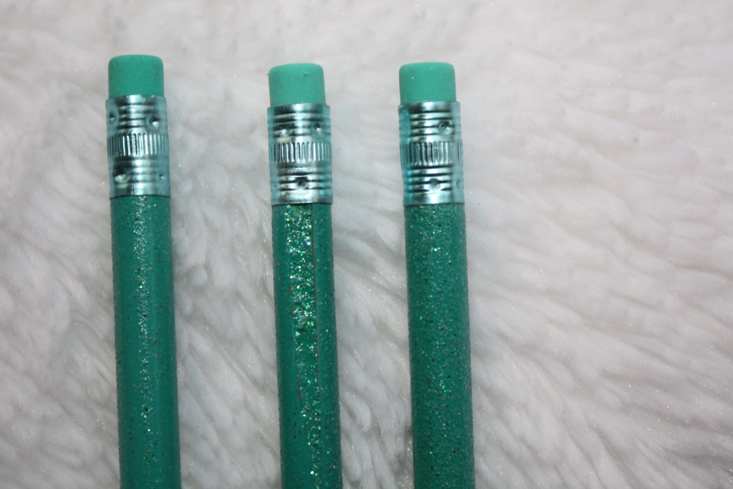 3 Green 2 Lead Glitter Pencils Free by BellaAngelBoutique
