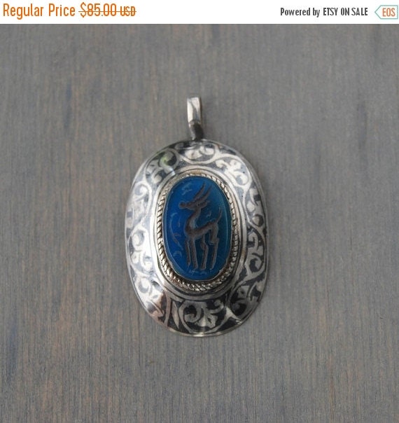 SALE Vintage Afghan Tribal Sterling Silver Carved by MintAndMade