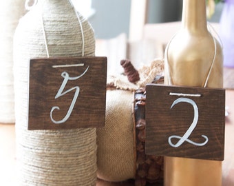 Items similar to Chalkboard Rustic Wood Table Numbers - Stand Alone ...