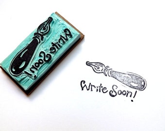 Postal rubber stamp | Etsy