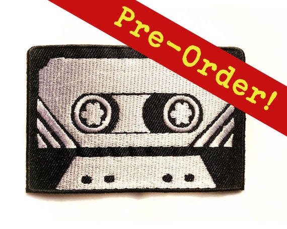 PRE-ORDER / Retro Cassette / Iron-on Patches / Black & by Tattooit