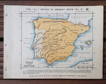 Items similar to Map Of Spain From The 1500s 042 Madrid Old World ...