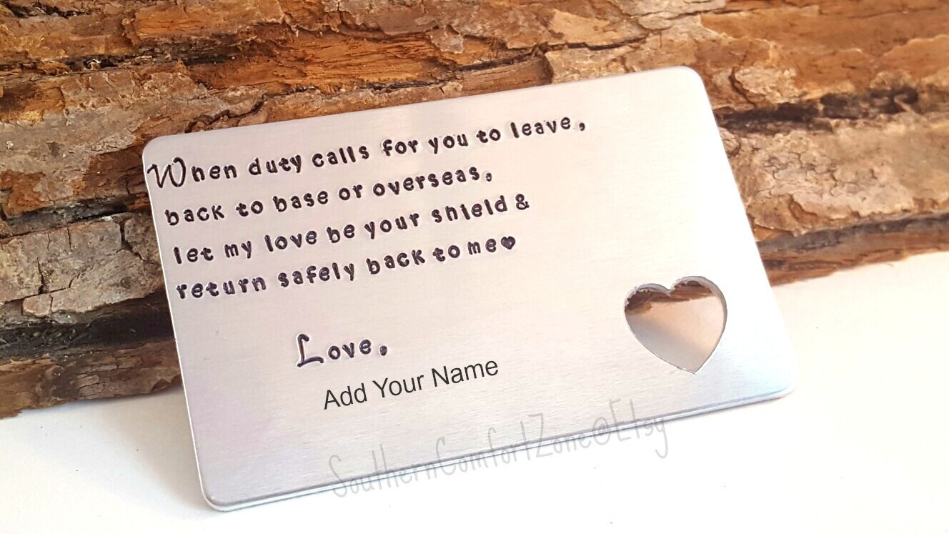 Military Wallet Card Personalized Gift Army Marine Corp