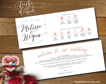 Printable Wedding Weekend Timeline t0173 Wedding by TeeshaDerrick