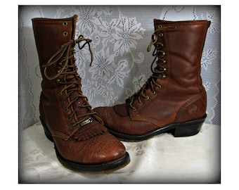 Mens lace up ropers | Etsy