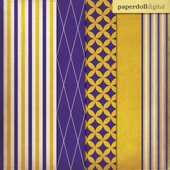 Purple Digital Paper Gold Digital Paper Quatrefoil Digital
